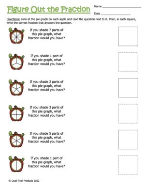 Identifying Fractions Worksheets-Apple Theme - Made By Teachers