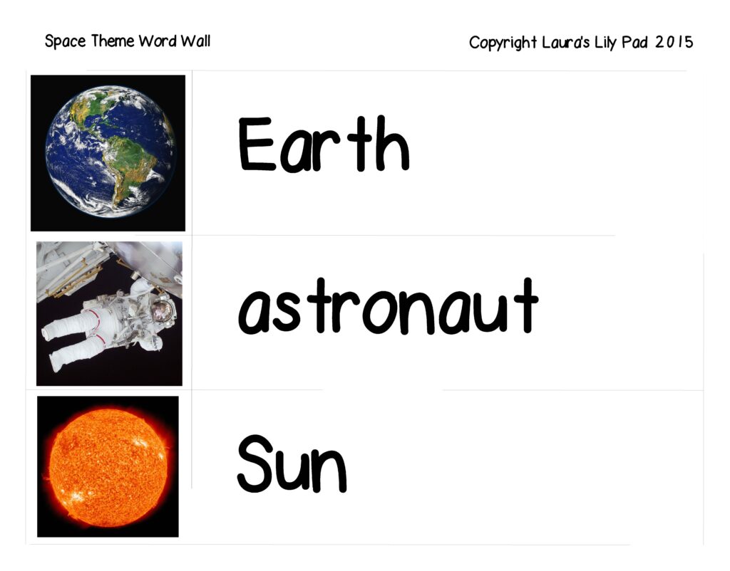Space Theme Word Wall - Made By Teachers