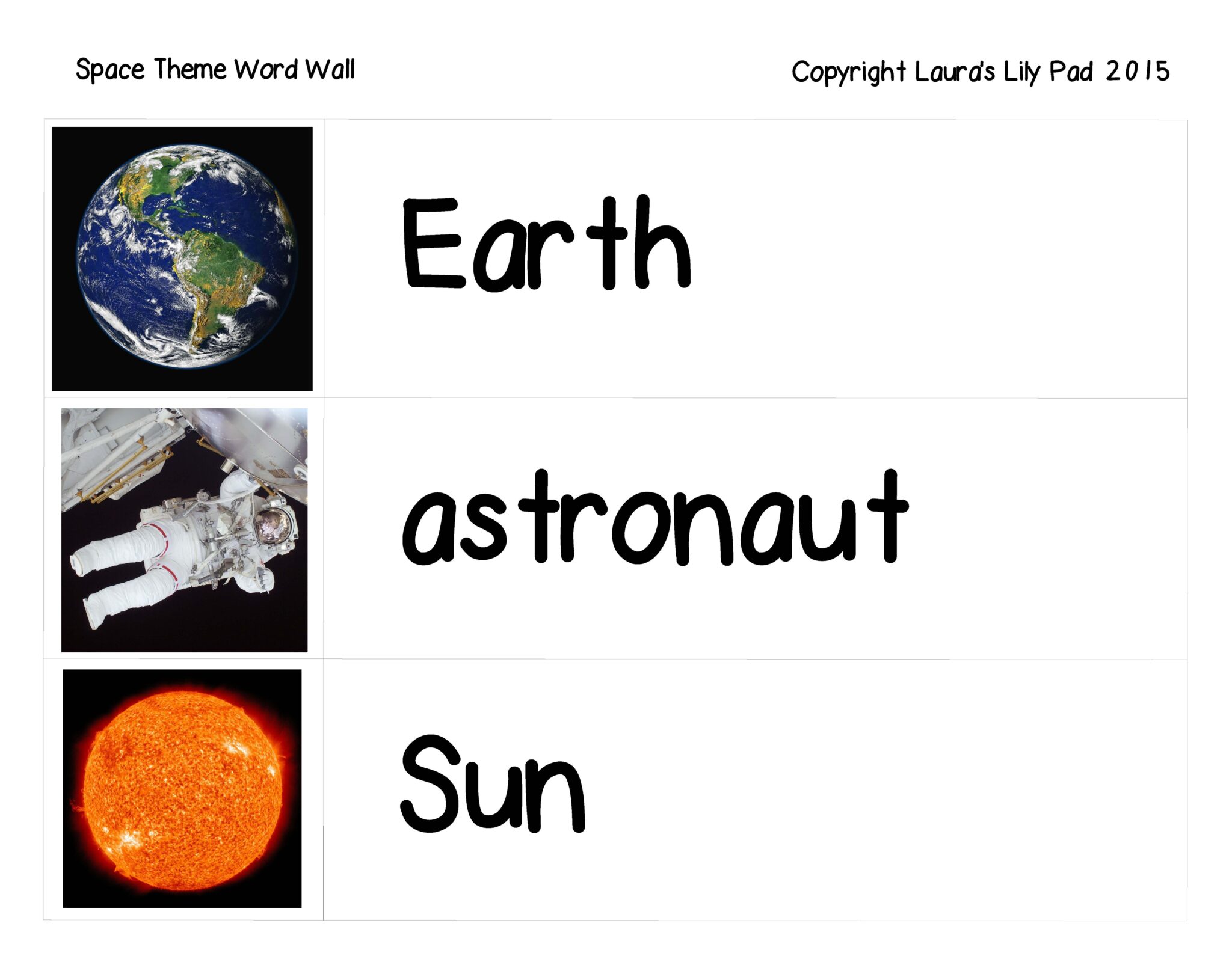 Space Theme Word Wall - Made By Teachers