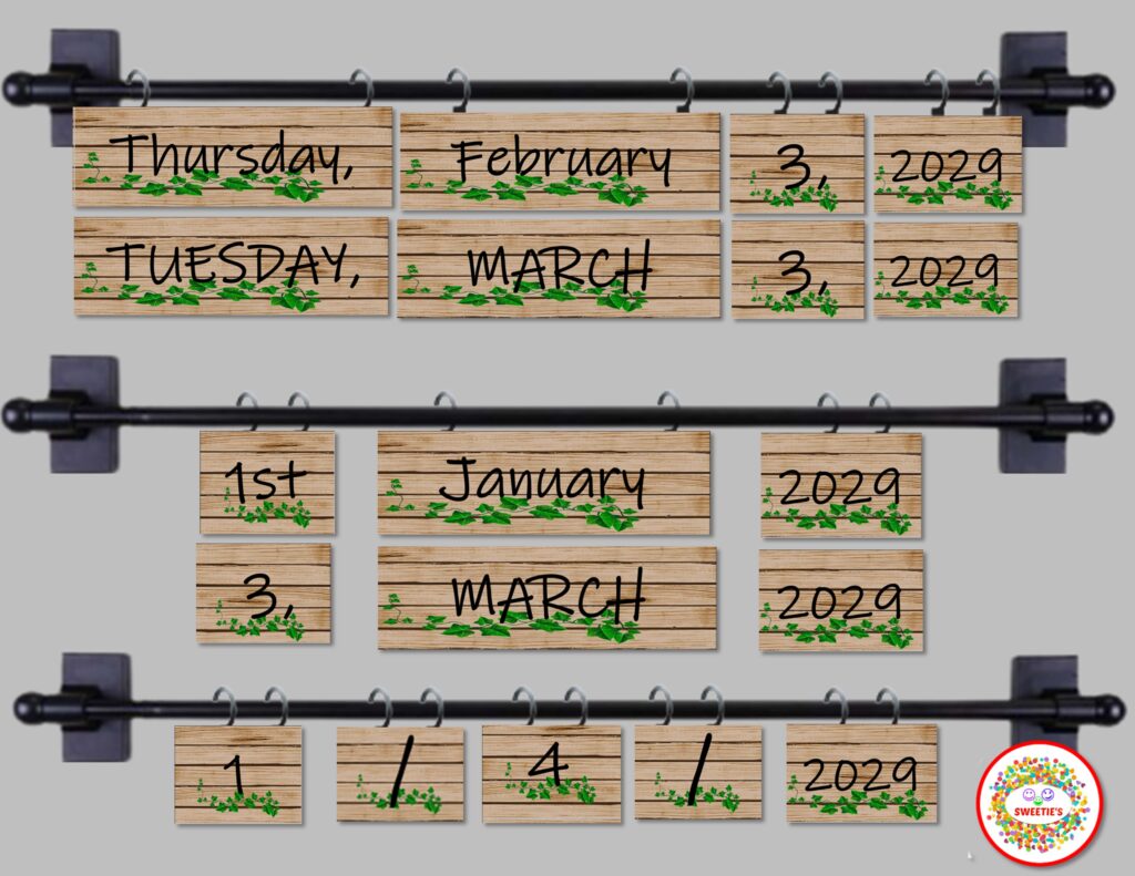 Daily Flip Calendar Cards 2022 to 2051 Wood and Ivy | Made By Teachers