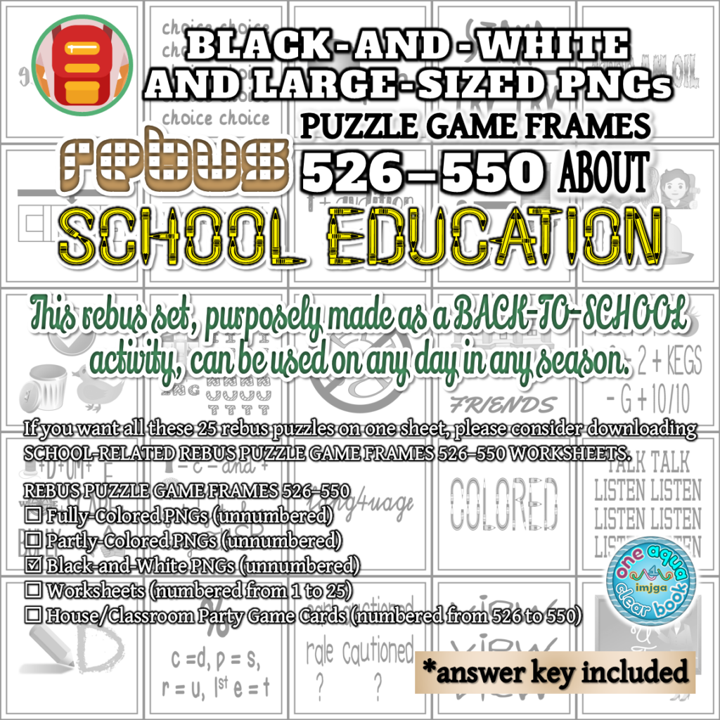 10 FREE Rebus Puzzle Game Frame PNGs - Made By Teachers
