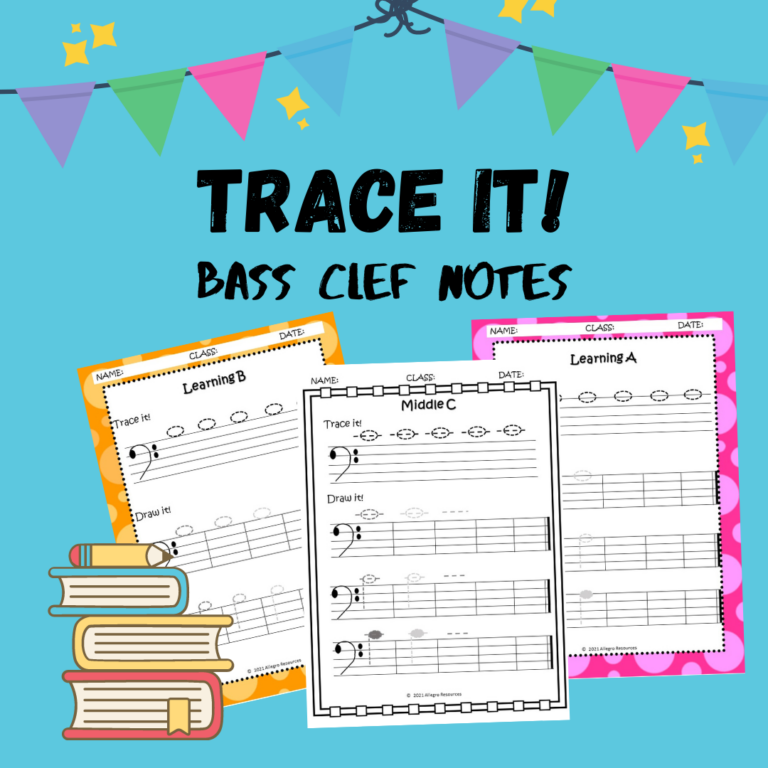 Trace It! - Bass Clef Notes - Made By Teachers