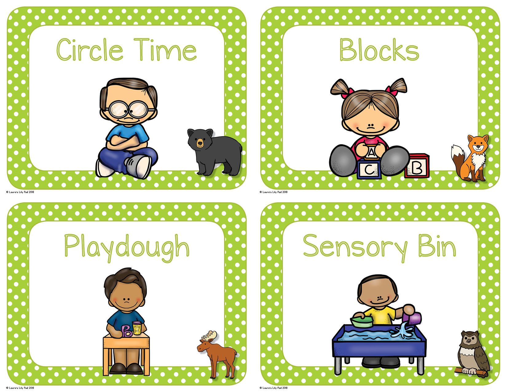 Forest Centers Signs for Preschool, PreK or Kindergarten - Made By Teachers