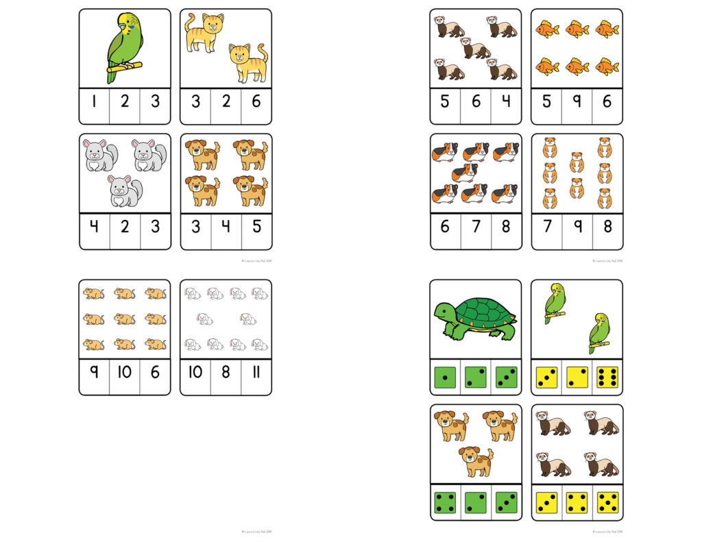 Pets Count and Clip - Made By Teachers