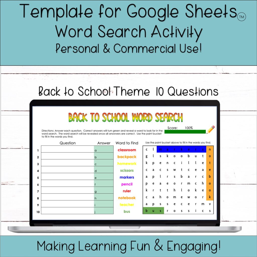 Editable Template for Google Sheets - Digital Activity - Self-Checking ...