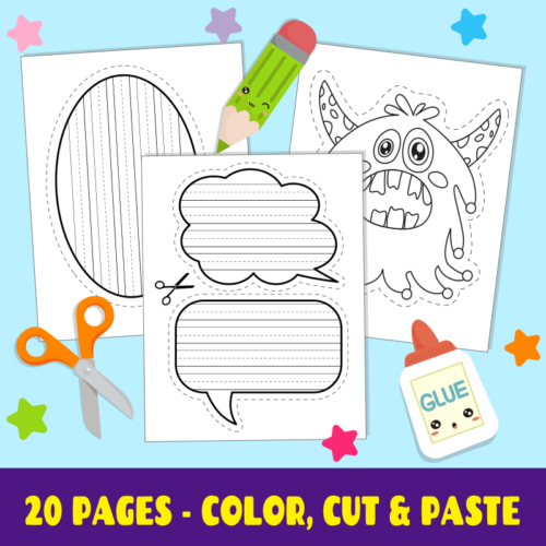 Speech Bubbles Primary Ruled Writing Paper | Color Cut & Paste Activity ...