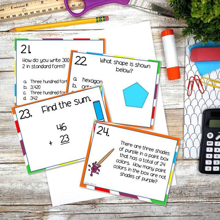 Back to School Math Task Cards | Math Activities | Math Centers | Made ...