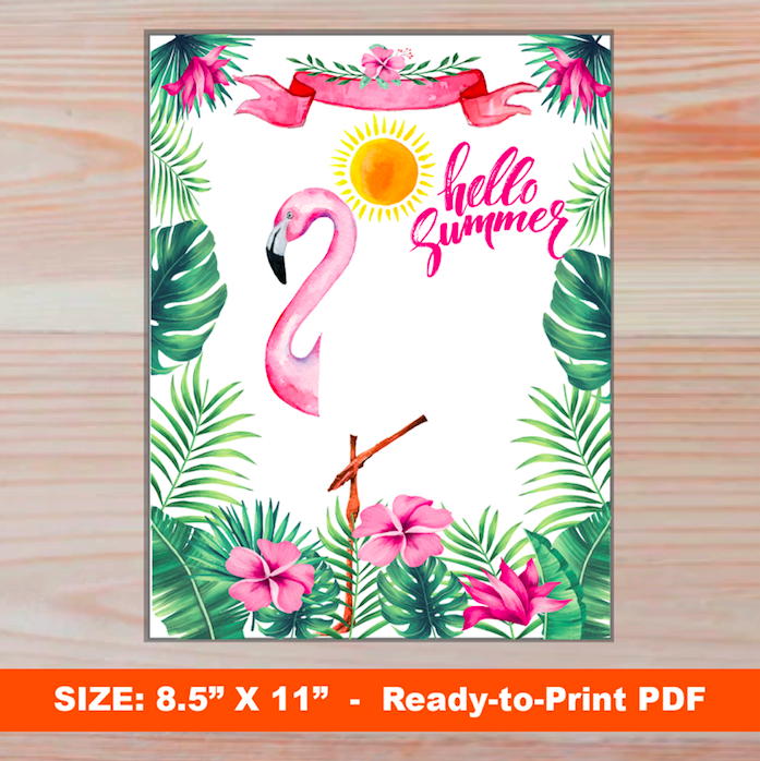 Summer Craft | Flamingo Handprint Wall Art | Summer Activity | DIY ...