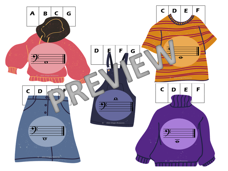 Note Reading Clip Cards - MUSICAL CLOTHESLINE | Made By Teachers