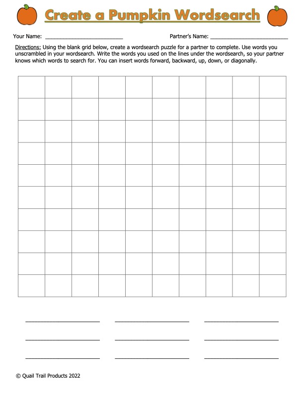 Pumpkin Word Unscramble and ELA Activities | Made By Teachers