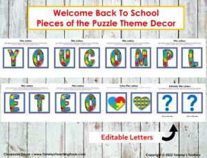 Puzzle Pieces Back To School Bulletin Board - Made By Teachers
