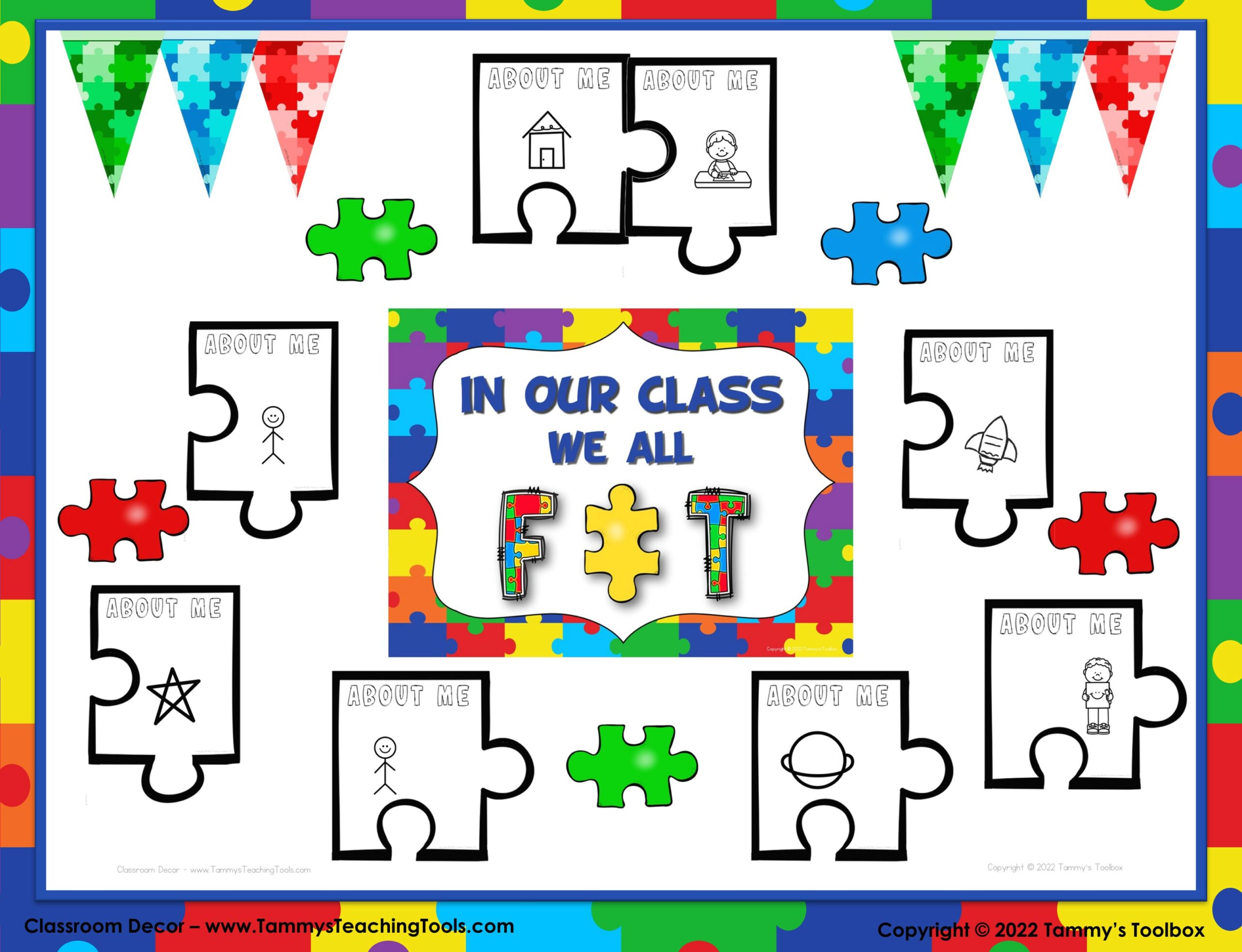 Puzzle Pieces Back To School Bulletin Board - Made By Teachers