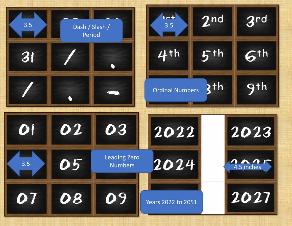 Daily Flip Calendar Cards 2022 to 2051 Chalkboard - Made By Teachers