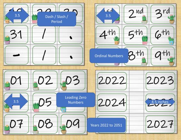 Daily Flip Calendar Cards 2022 to 2051 Happy Succulents - Made By Teachers