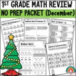 1st Grade NO PREP Math and Literacy Packet Christmas (December) - Made ...