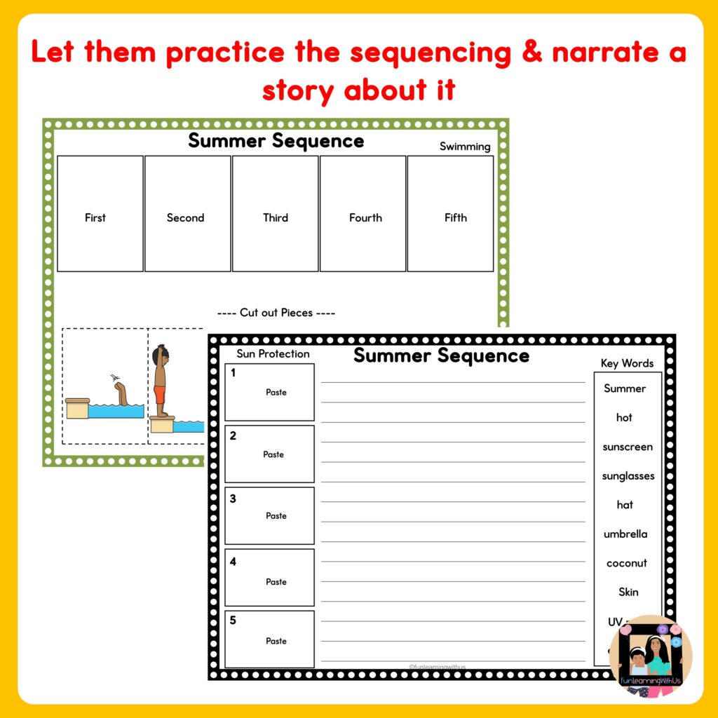 Summer Sequencing Activity Story Writing Worksheets | Made By Teachers