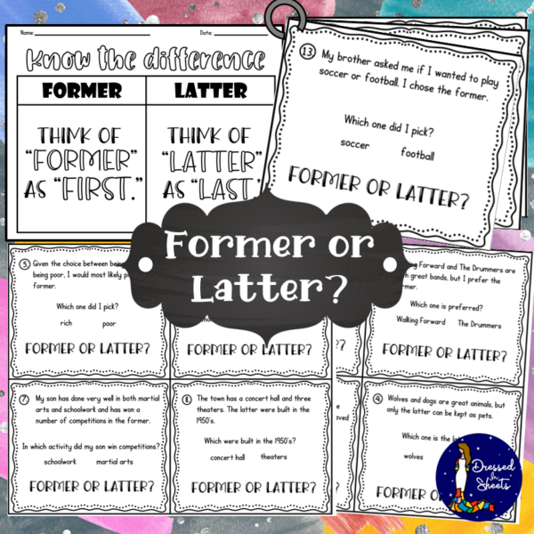 Former or Latter? Printable Task Cards - Made By Teachers