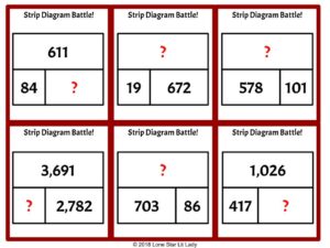 Strip Diagram/Tape Diagram Battle Game (Addition & Subtraction) - Made ...
