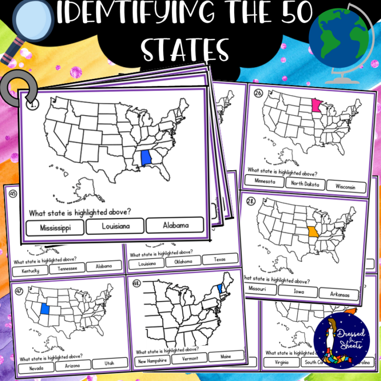 Identifying the 50 States Task Cards | Made By Teachers