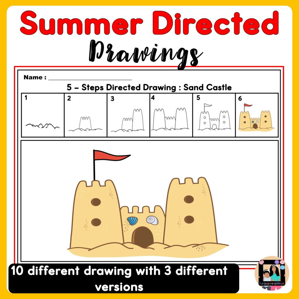 Summer Season Directed Drawing - July Writing Prompts Worksheets - Made ...
