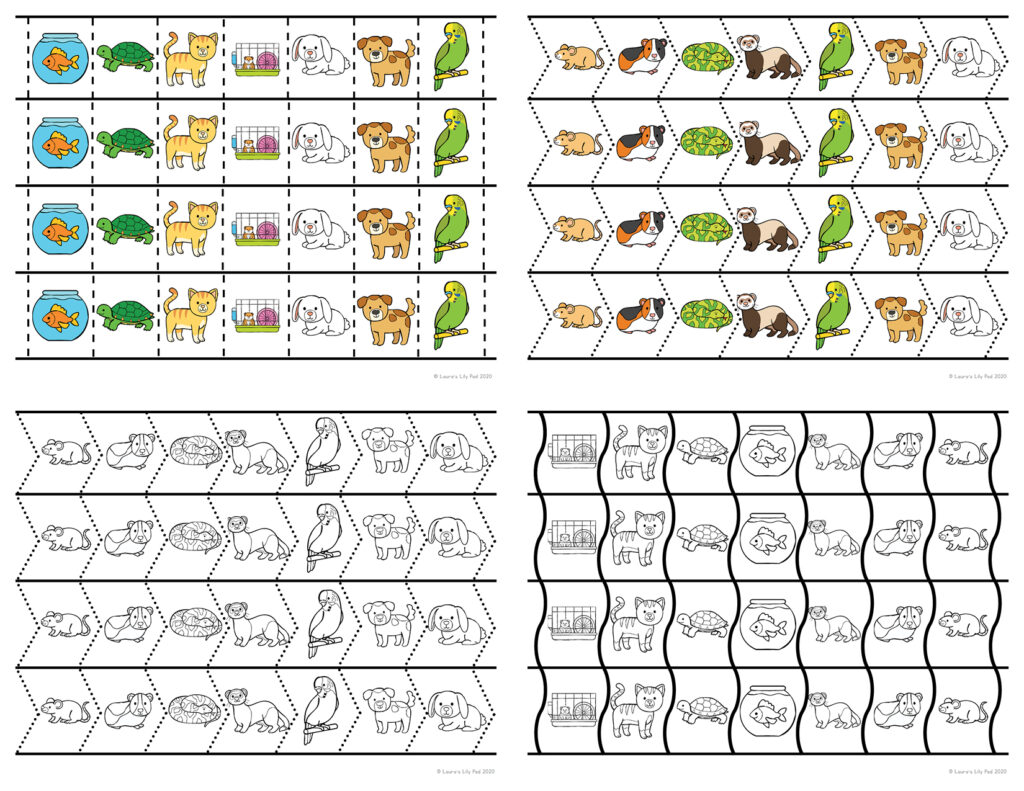 Pets Cutting Practice Scissor Skills Center - Made By Teachers
