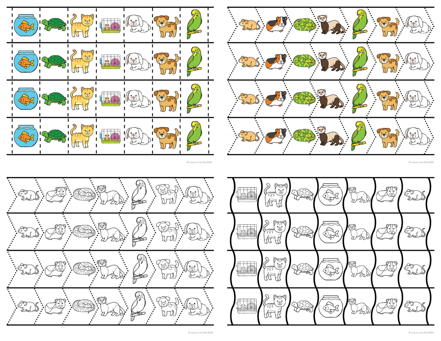 Pets Cutting Practice Scissor Skills Center - Made By Teachers