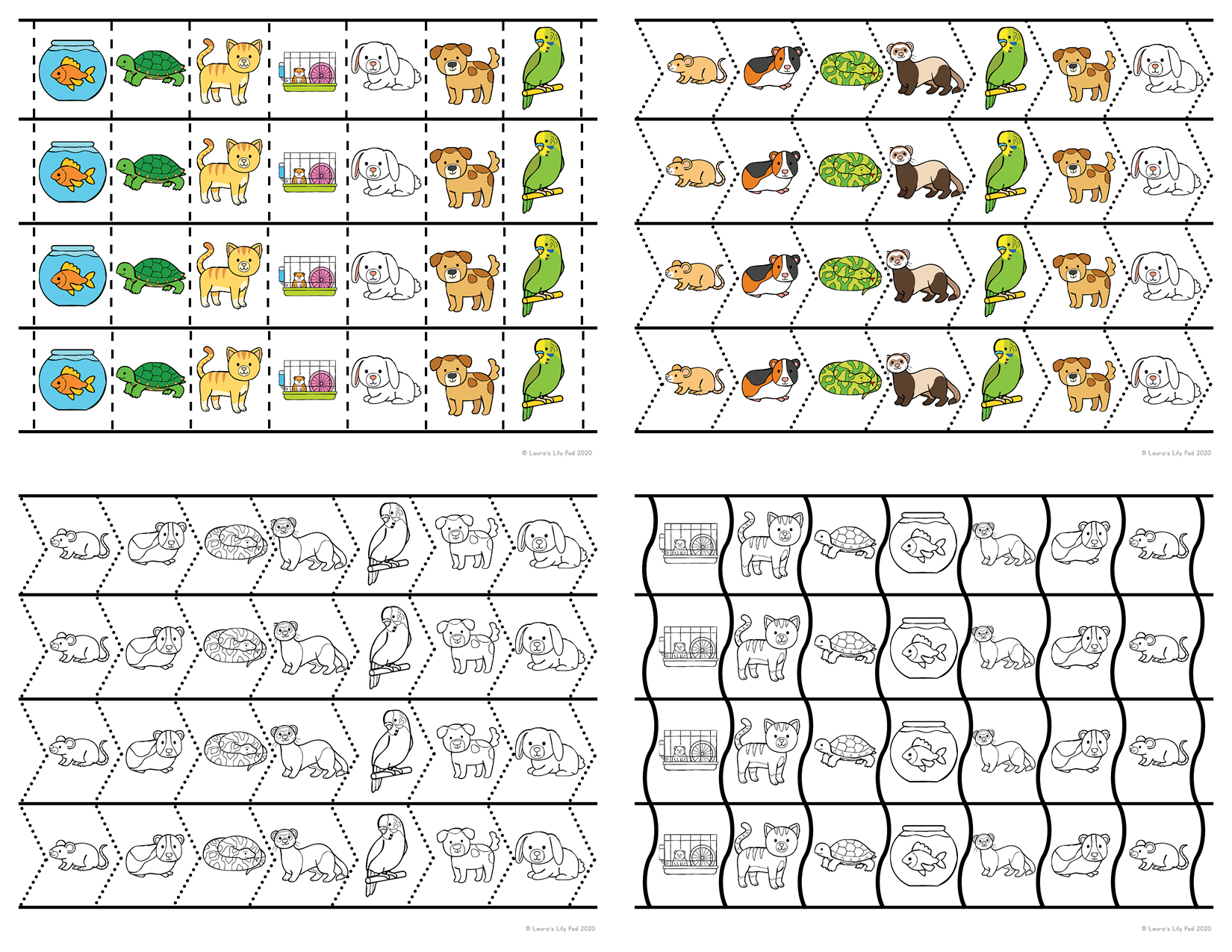 Pets Cutting Practice Scissor Skills Center - Made By Teachers