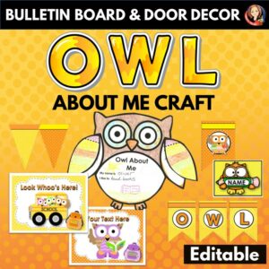 All About Me Back To School Bulletin Board - Owl Theme - Made By Teachers