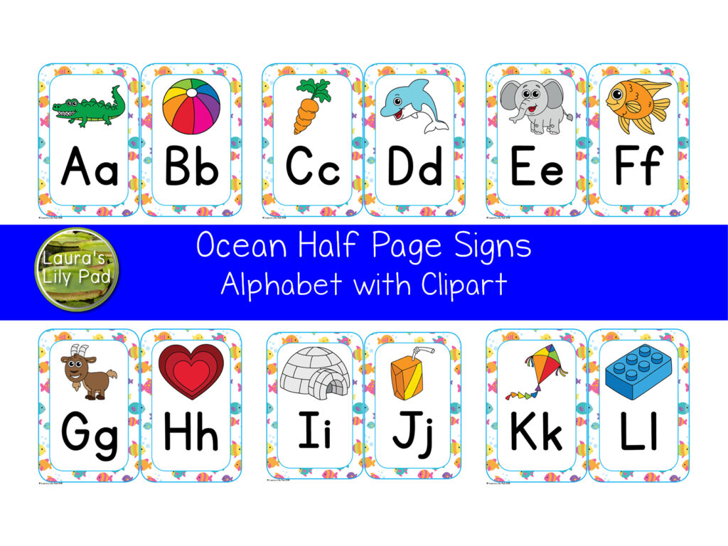 Ocean Theme Alphabet Signs - Made By Teachers