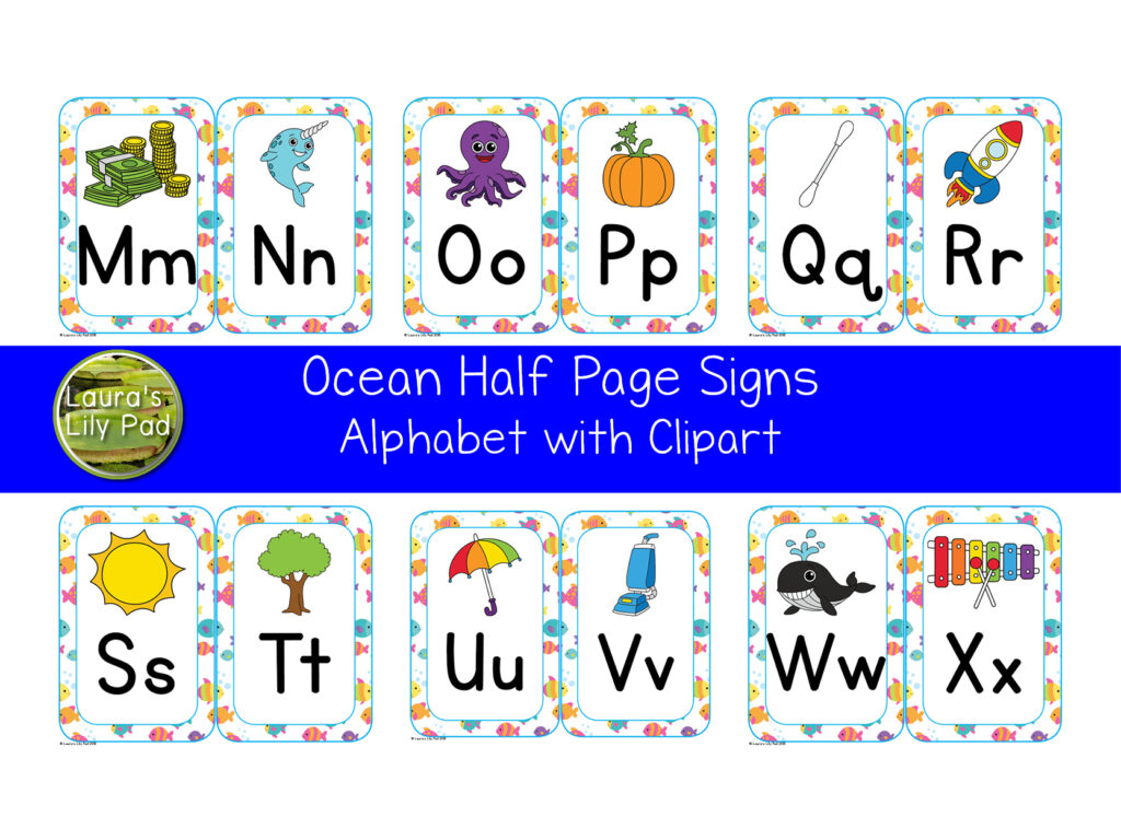 Ocean Theme Alphabet Signs - Made By Teachers
