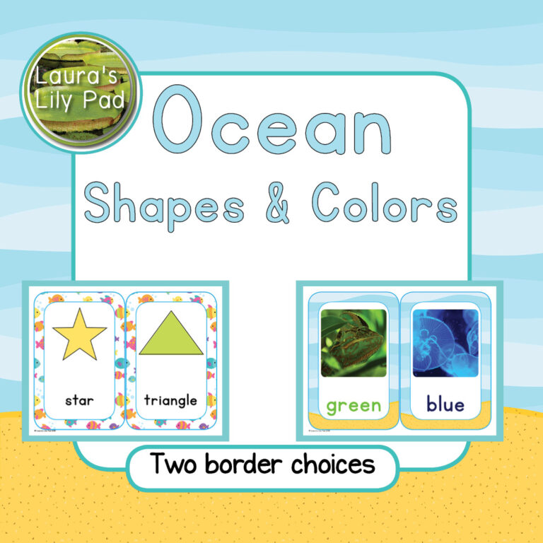 Ocean Theme Colors and Shapes Signs - Made By Teachers