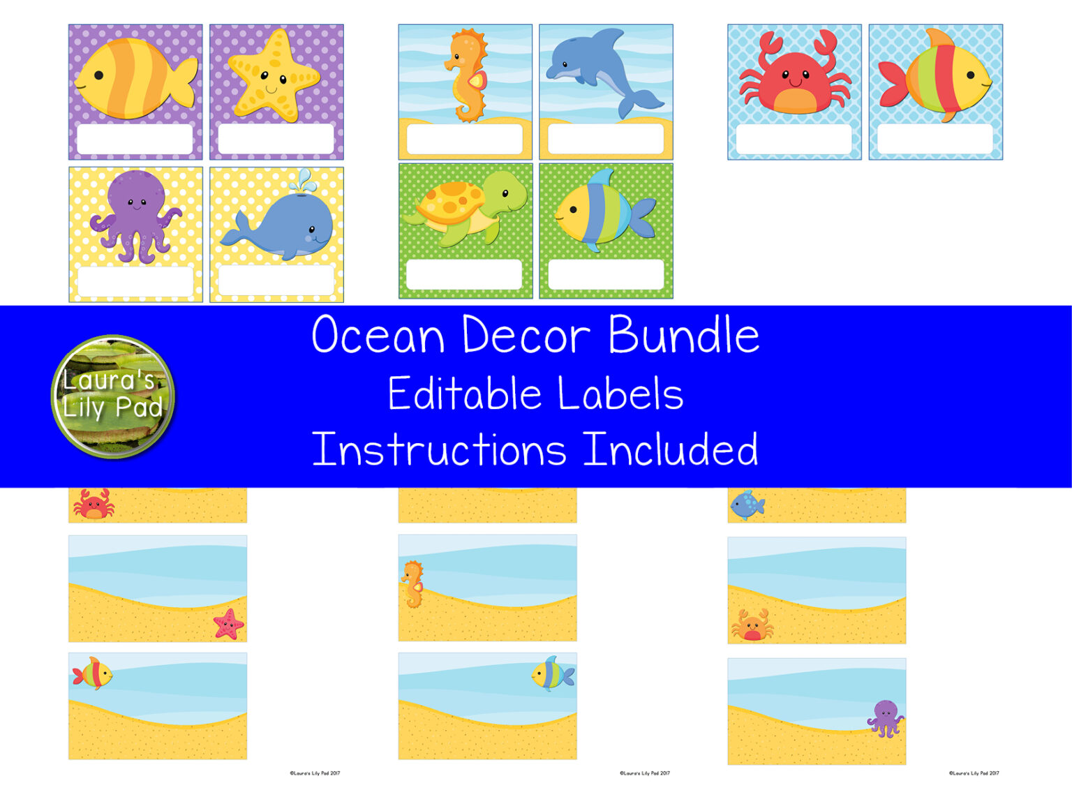 Ocean Theme Decor Bundle - Made By Teachers