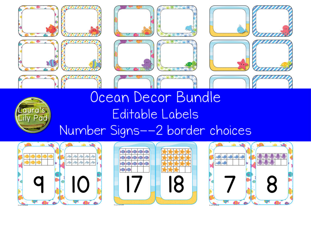 Ocean Theme Decor Bundle | Made By Teachers