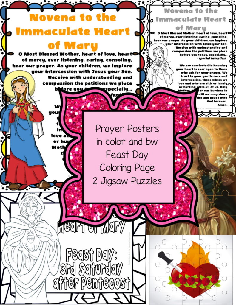 Immaculate Heart of Mary Worksheet and Activity Pack - Made By Teachers
