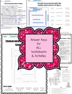 Immaculate Heart of Mary Worksheet and Activity Pack | Made By Teachers