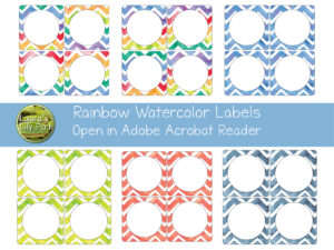 Rainbow Watercolor Chevron Editable Labels - Made By Teachers