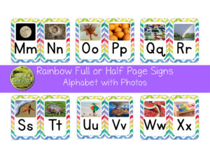 Rainbow Watercolor Chevron Decor Bundle - Made By Teachers