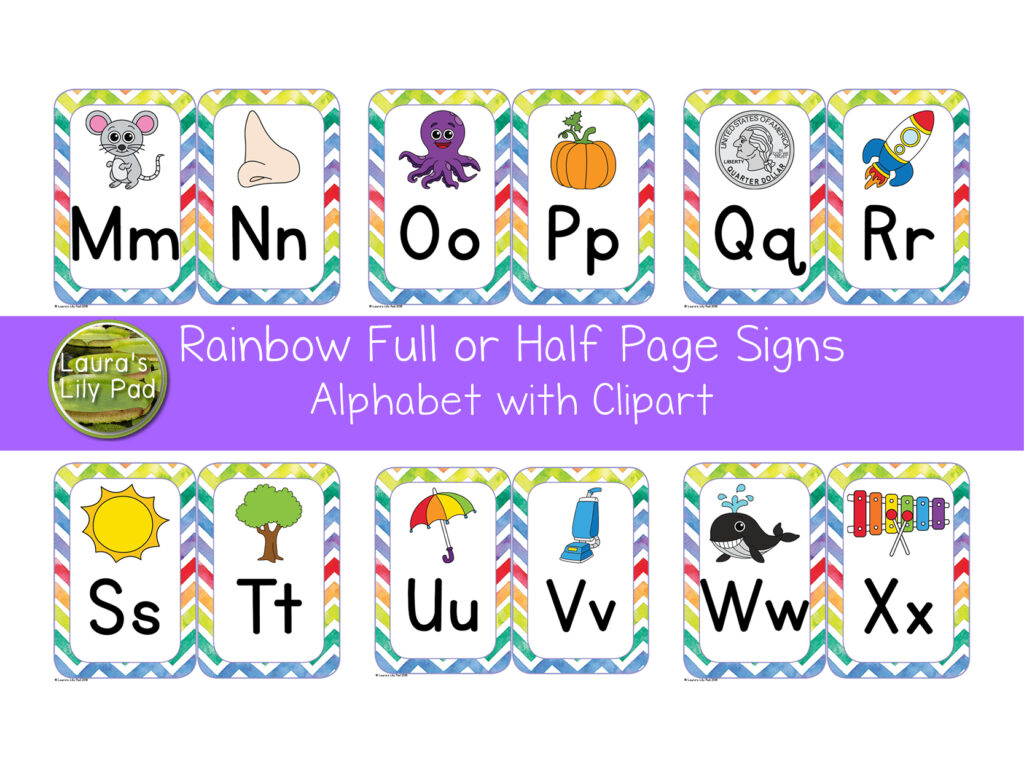 Rainbow Watercolor Chevron Decor Bundle | Made By Teachers