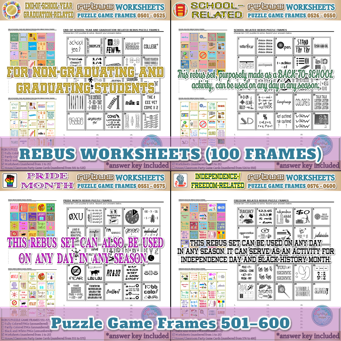 SCIENCE-RELATED Rebus Puzzle Card Frames 141–160 - Made By Teachers