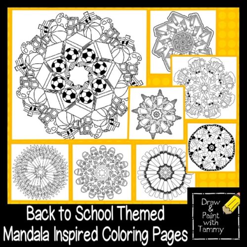 15 Back to School themed Mandala inspired printable coloring pages ...