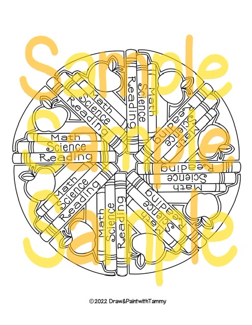 15 Back to School themed Mandala inspired printable coloring pages ...