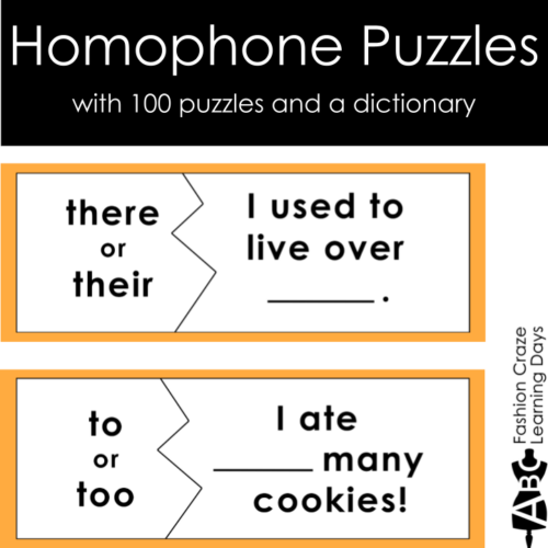 Homophones Puzzles and Dictionary - Made By Teachers
