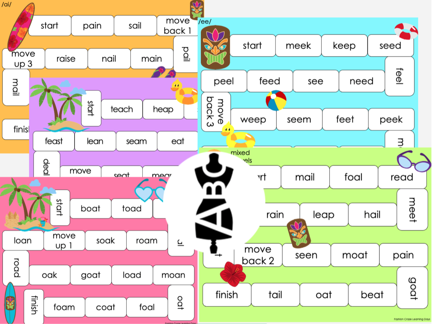 Long Vowel Games with ai, ea, ee, oa and mixed long vowels - Made By ...