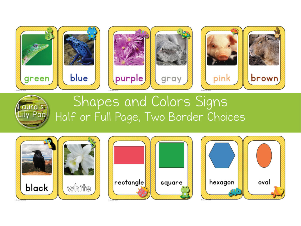 Rainforest Theme Colors and Shapes Signs | Made By Teachers