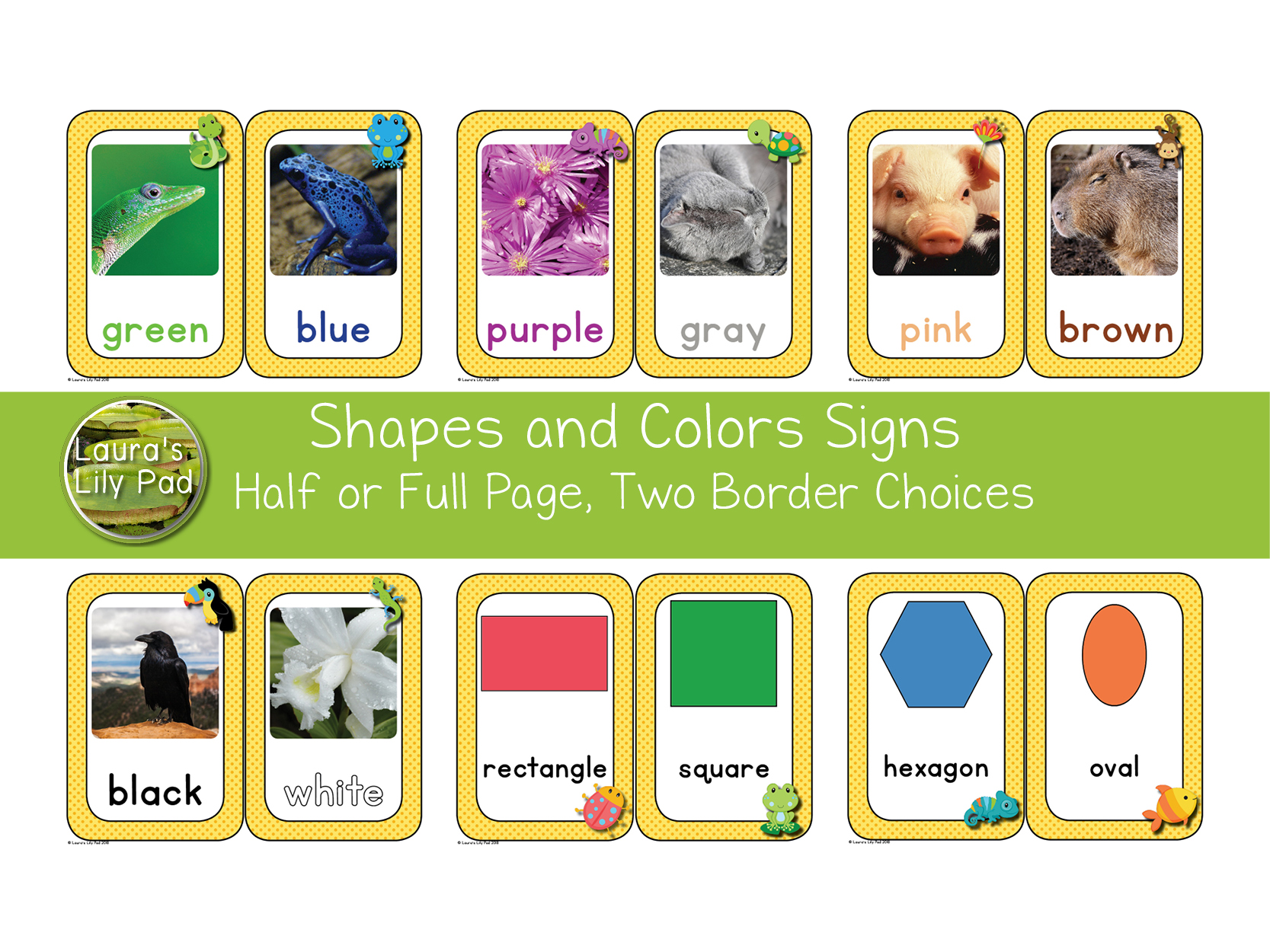 Rainforest Theme Colors and Shapes Signs - Made By Teachers