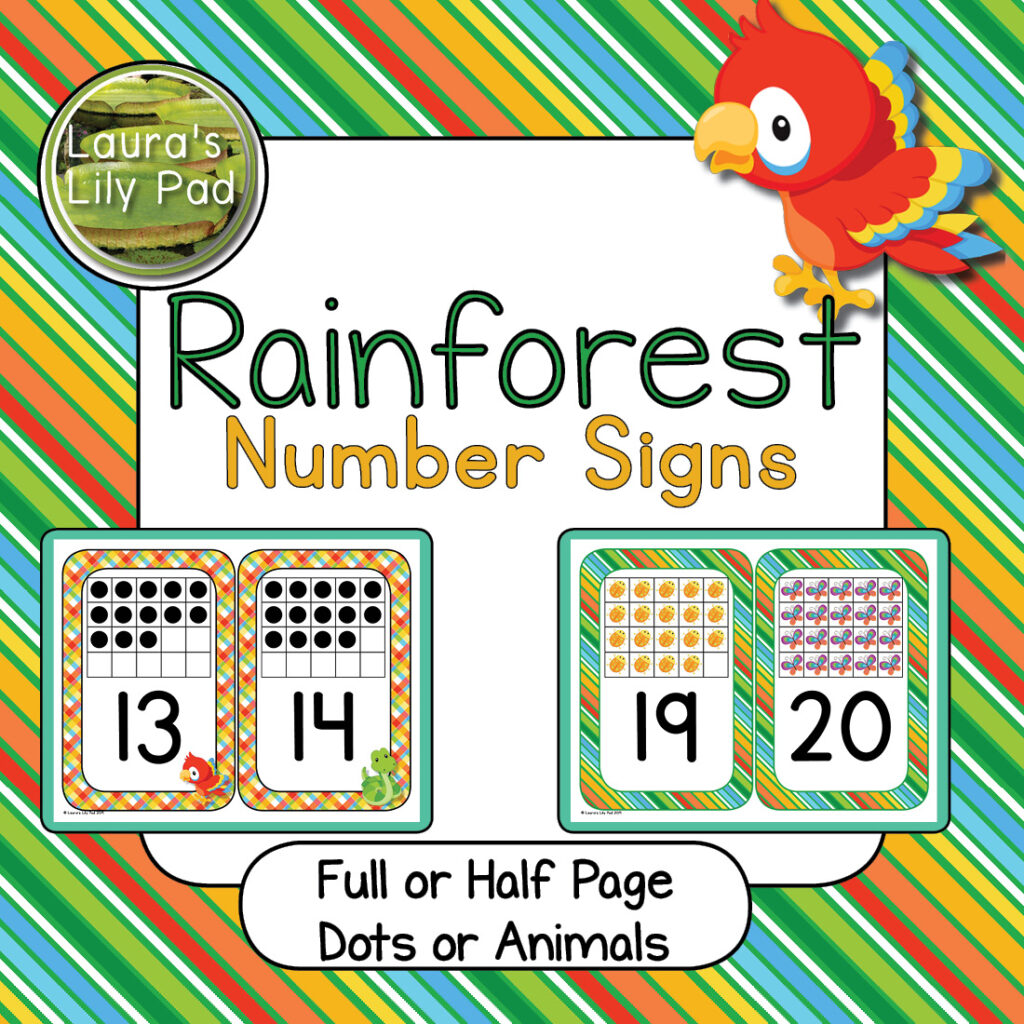 Rainforest Tropical Theme Number Signs | Made By Teachers