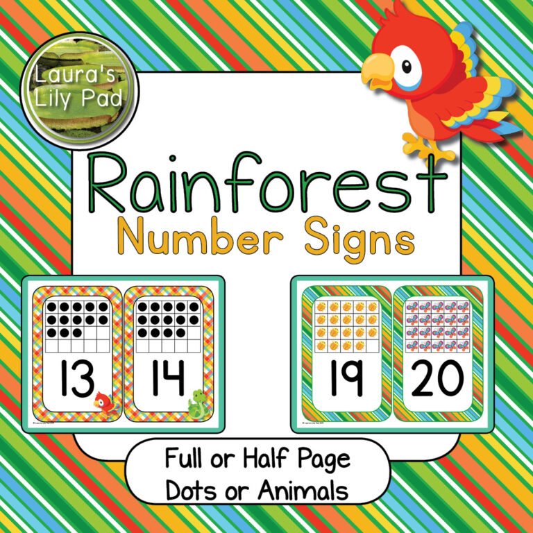 Rainforest Tropical Theme Number Signs - Made By Teachers