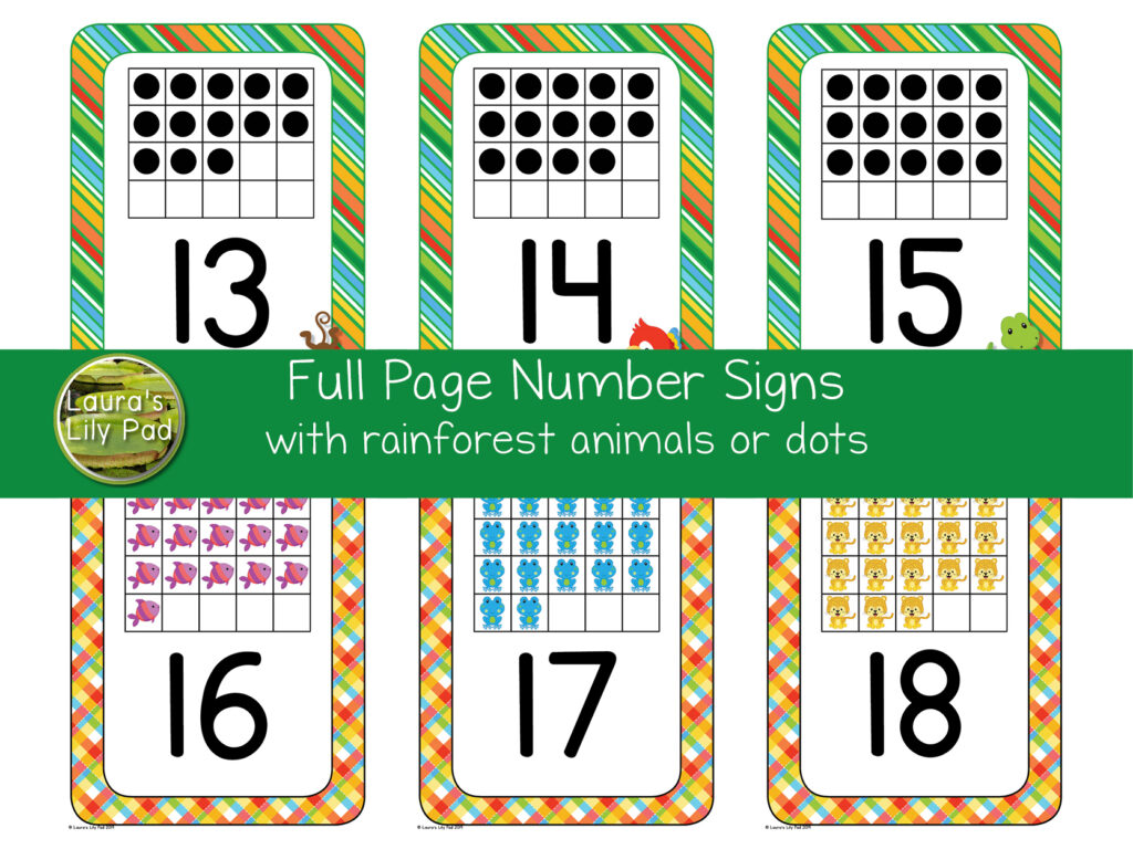 Rainforest Tropical Theme Number Signs | Made By Teachers