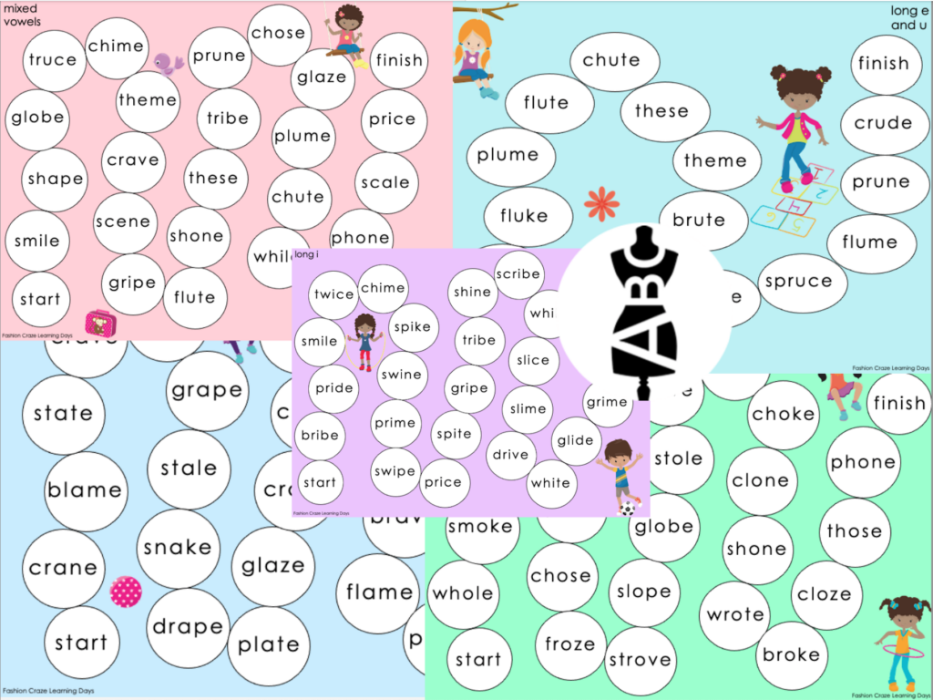 Long Vowel Games with beginning blends and digraphs - Made By Teachers