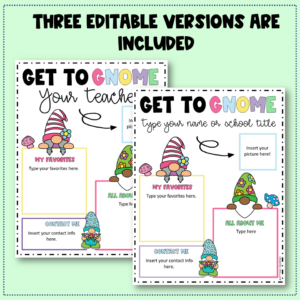 Back to School Gnome Decor | Gnome Meet the Teacher Handout - Made By ...